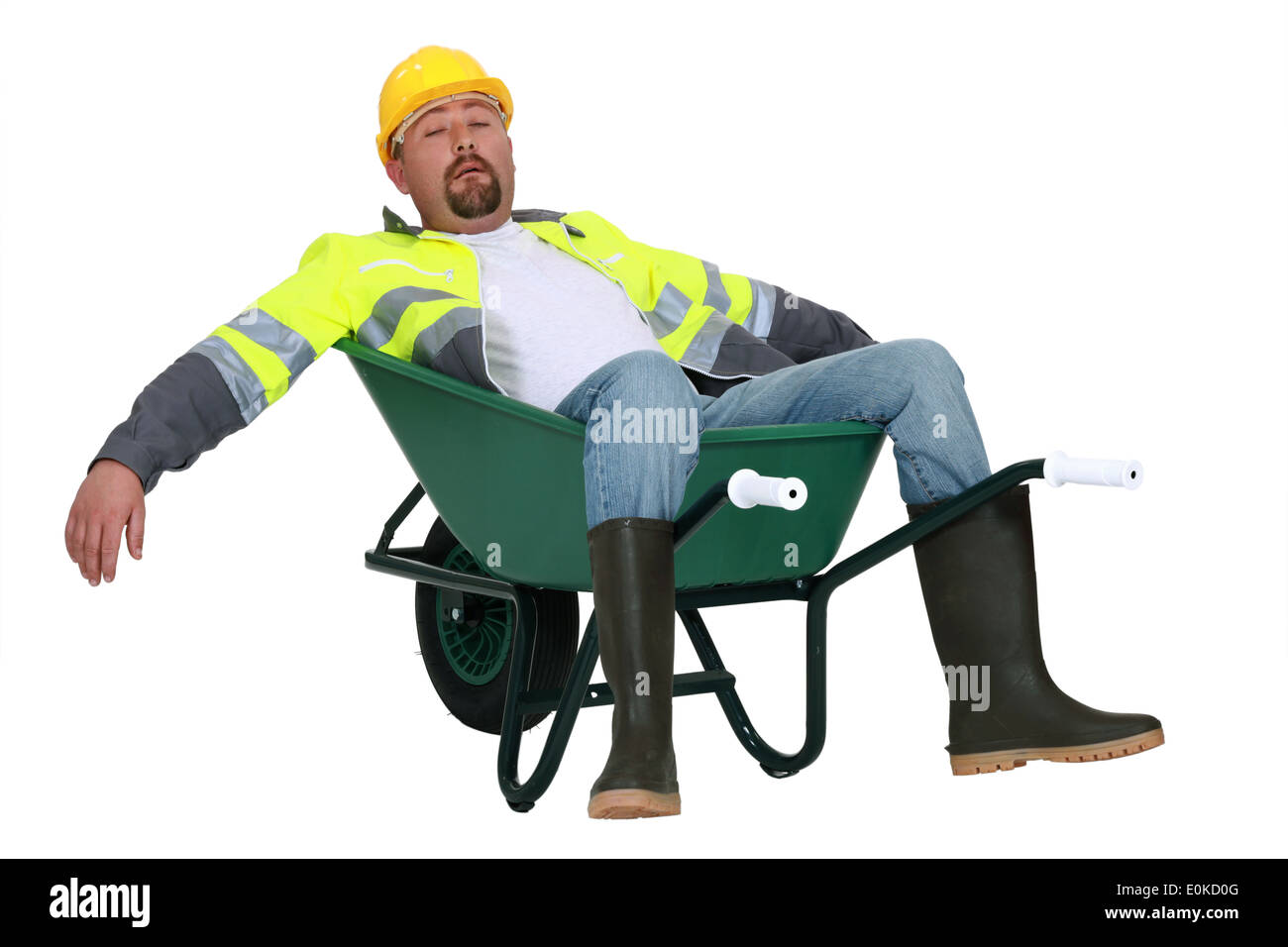 Construction site worker laying Cut Out Stock Images & Pictures - Alamy