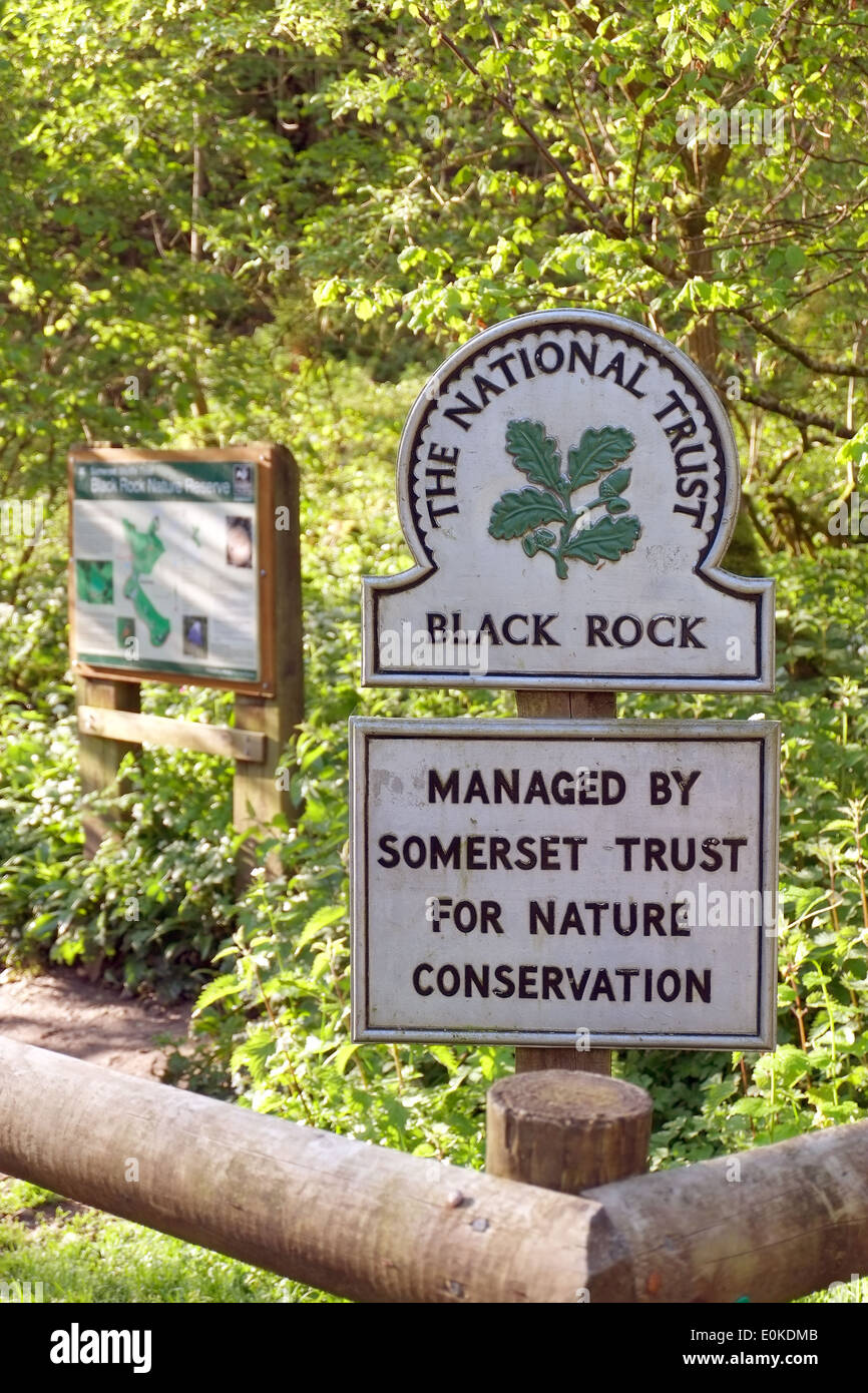 National Trust sign at Black rock, Cheddar gorge, Somerset, England, UK ...