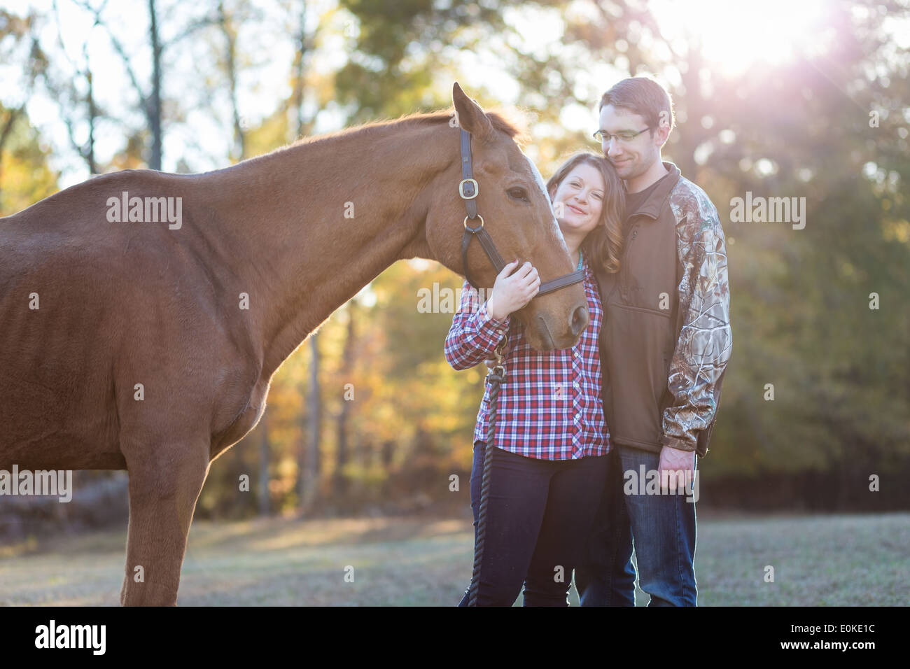 Backlight engaged couple in hi-res stock photography and images - Alamy