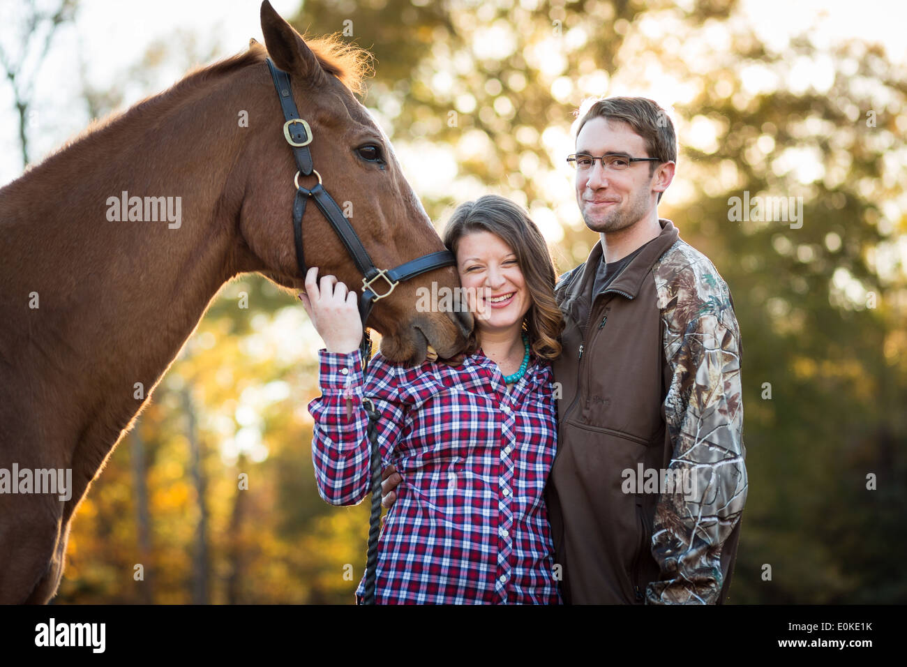 Beautiful Couple on a Farm Stock Photo - Alamy