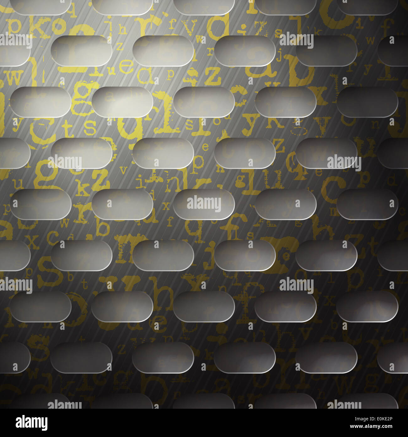 abstract background, metallic grid with golden alphabet letters Stock ...