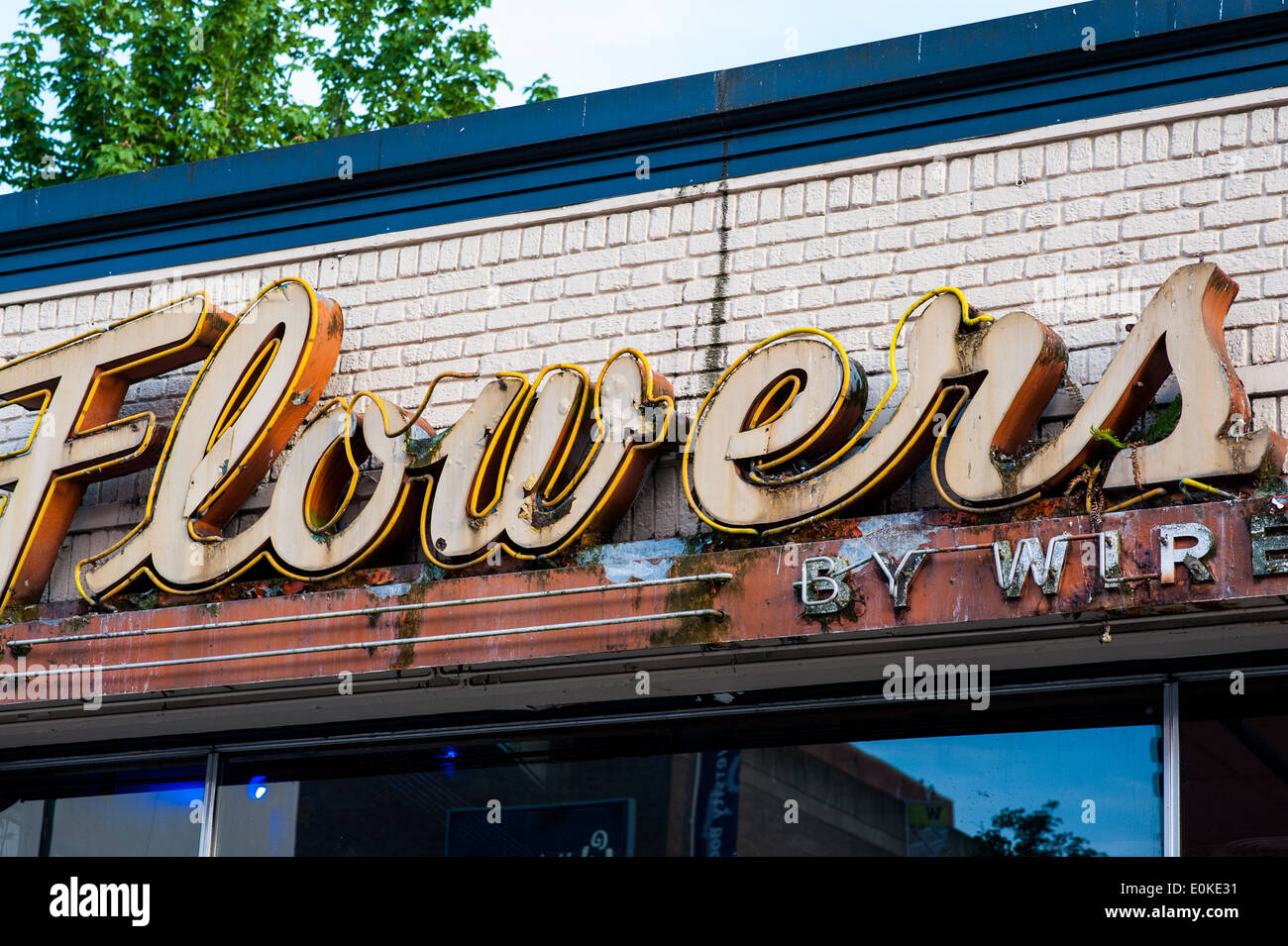 A rusted neon sign seen in Seattle, Washington Stock Photo - Alamy