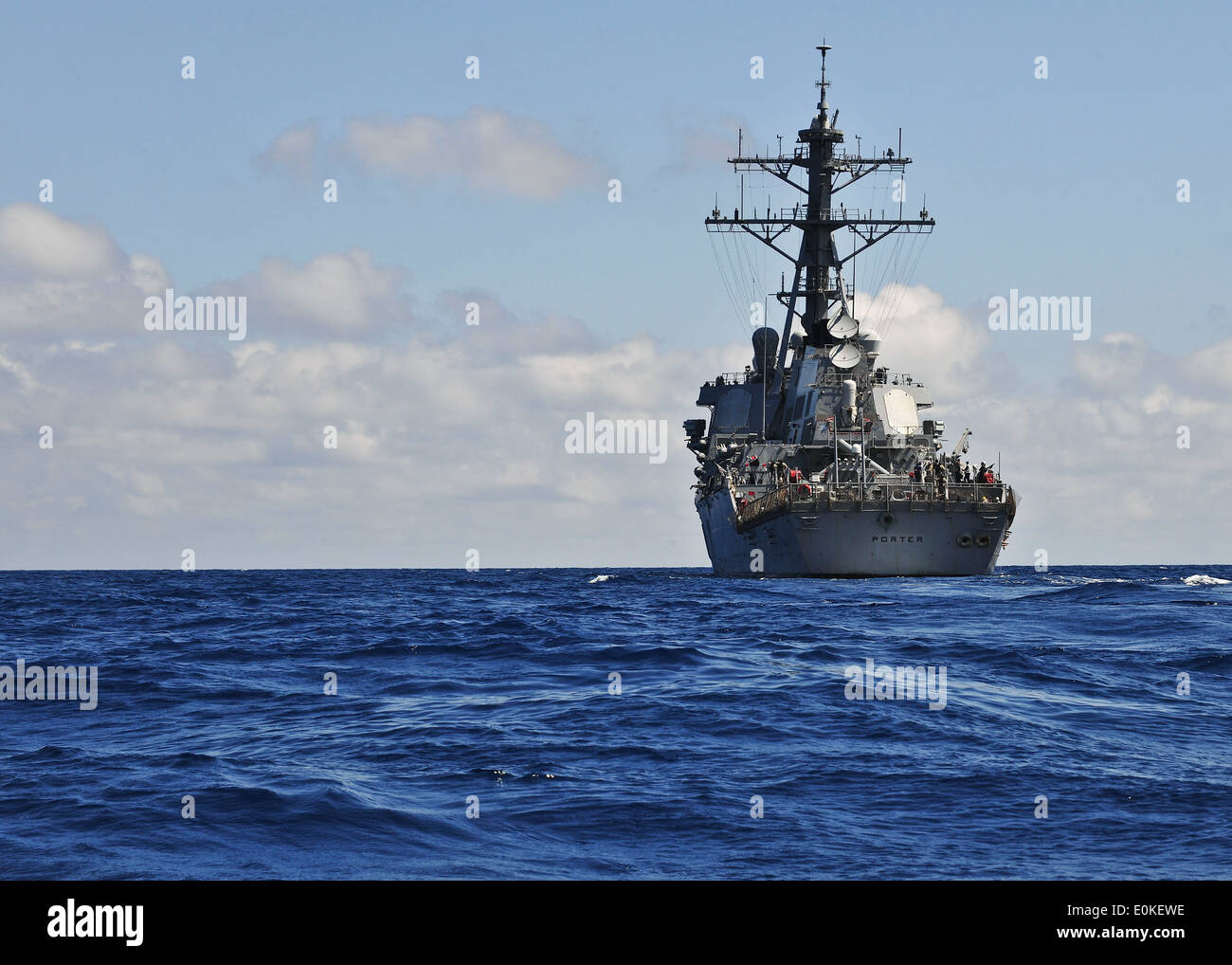 The guided missile-destroyer USS Porter (DDG 78) transits the ...