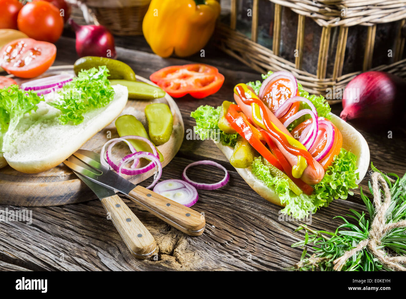 Fresh made hot dog hi-res stock photography and images - Alamy