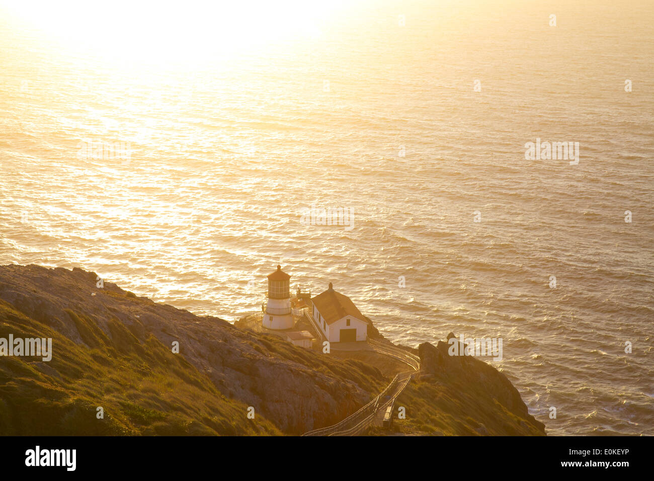 The Point Reyes Lighthouse at sunset Stock Photo - Alamy