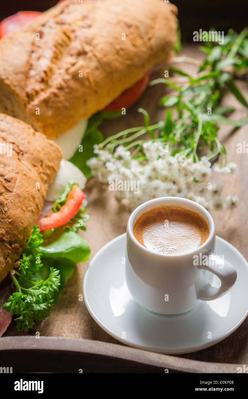 Sandwich breakfast coffee drink hi-res stock photography and images - Alamy