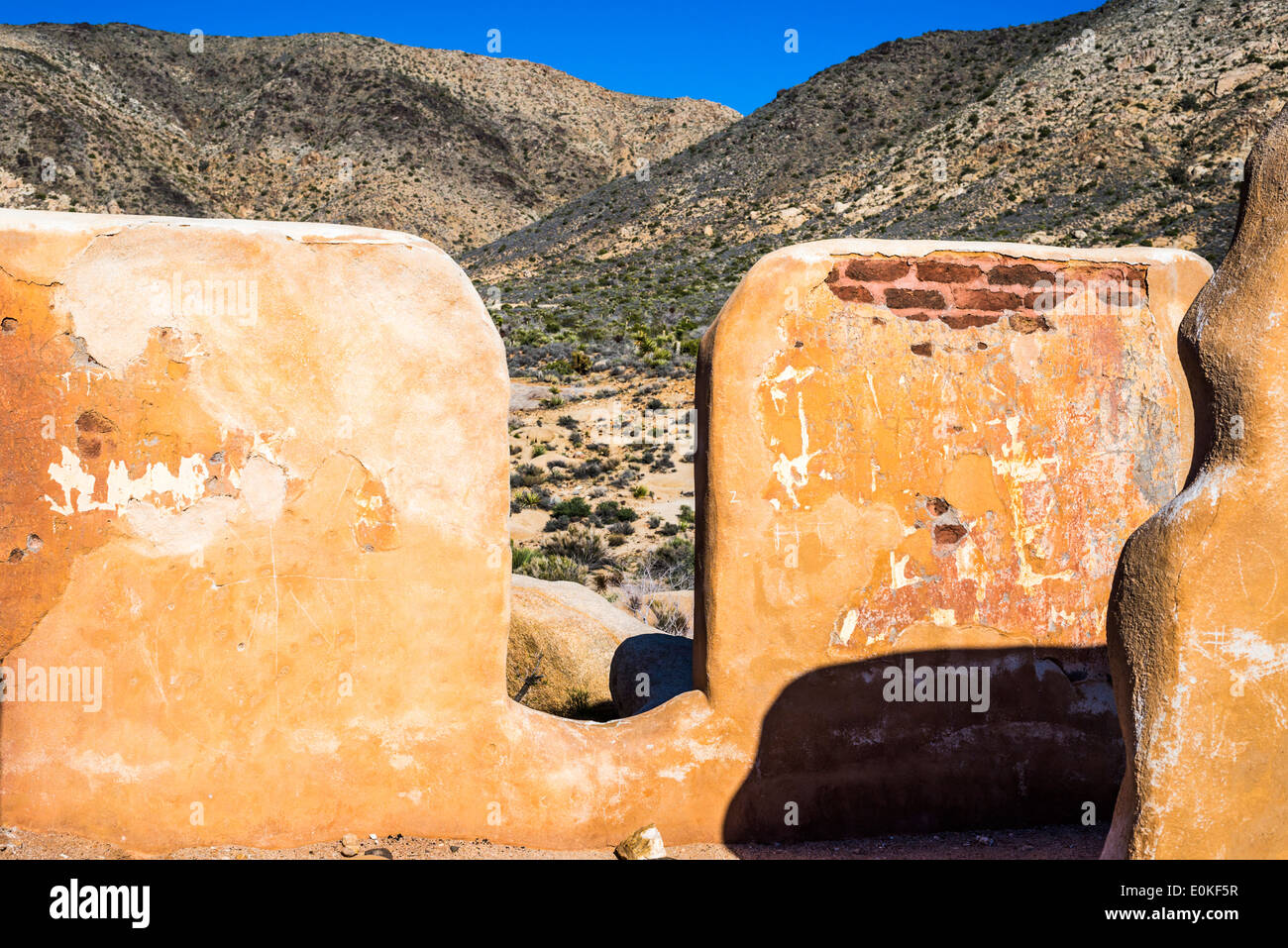 Remnants of the Ryan Ranch house. Joshua Tree National Park, California ...