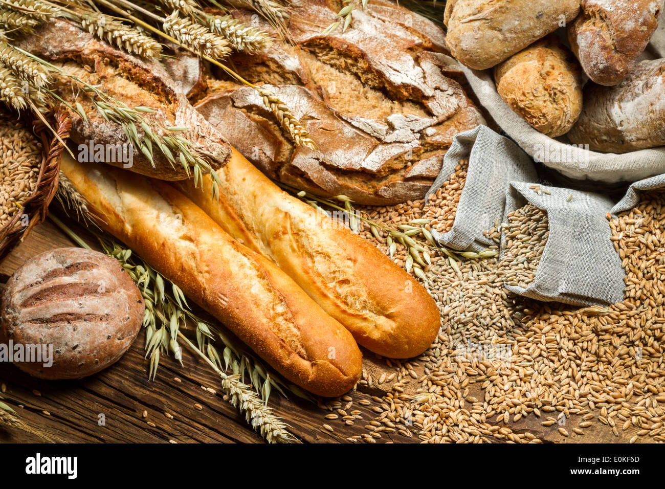 Various types of bread in a baker pantry Stock Photo - Alamy