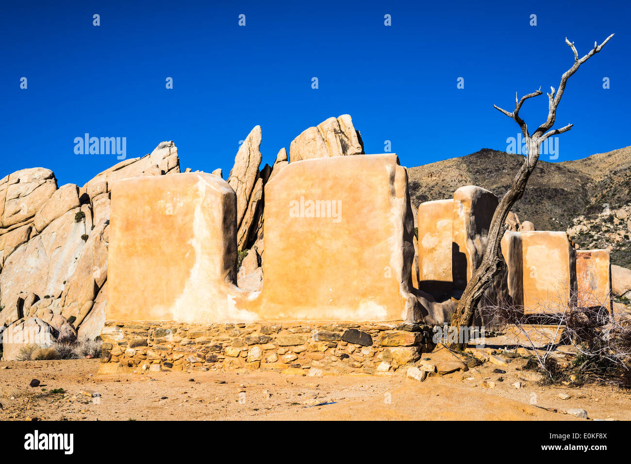 Remnants of the Ryan Ranch house. Joshua Tree National Park, California ...