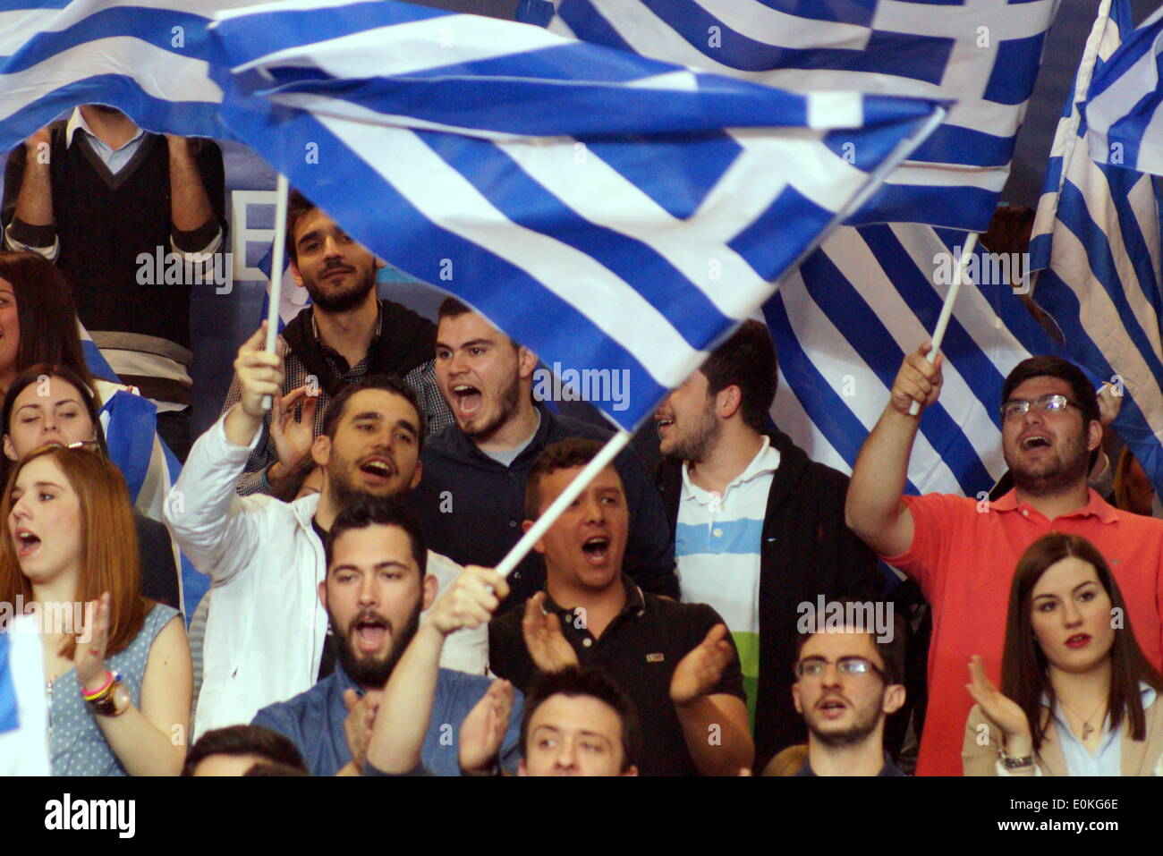 Thessaloniki Greece, 15th May, 2014. New Democracy party youth wing ...
