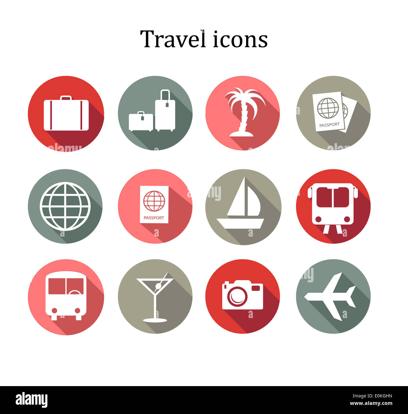 Set of travel icons. Vector Stock Photo - Alamy