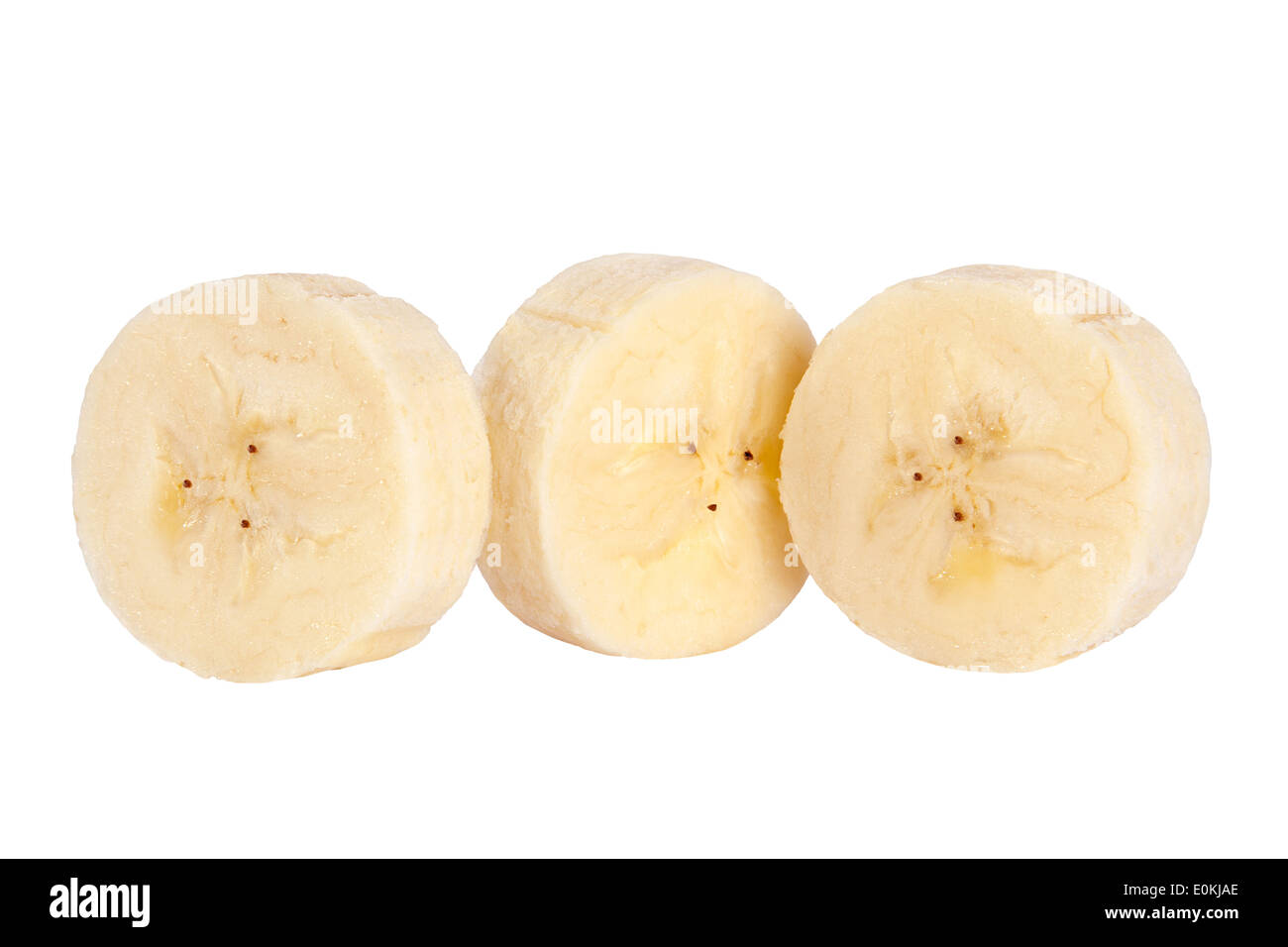 Banana round slice closeup isolated on white background Stock Photo - Alamy