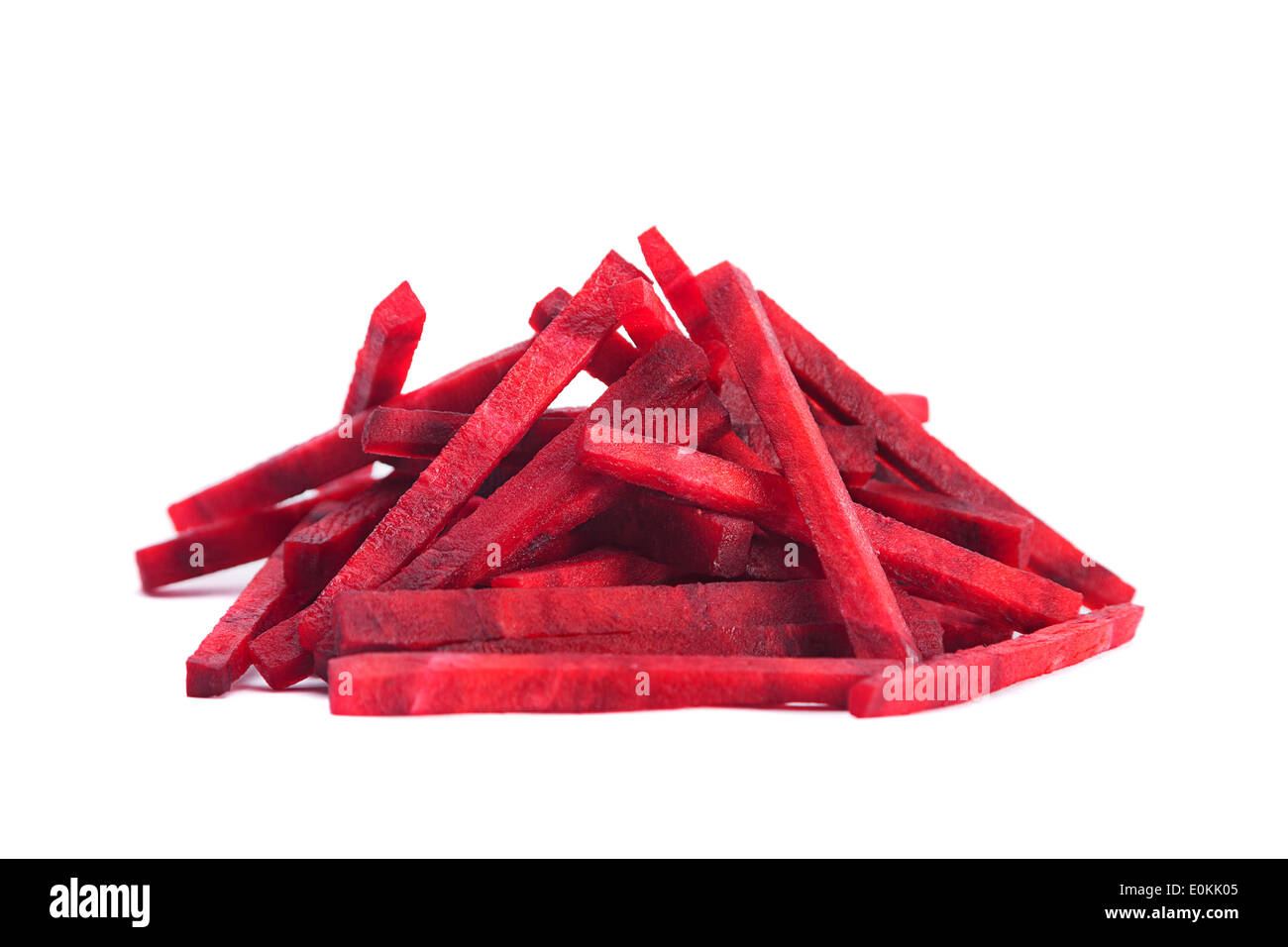 Beetroot stick slice closeup isolated on white background Stock Photo ...