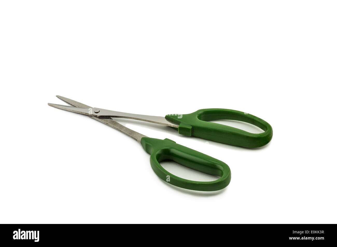 Green scissors isolated on white background Stock Photo - Alamy