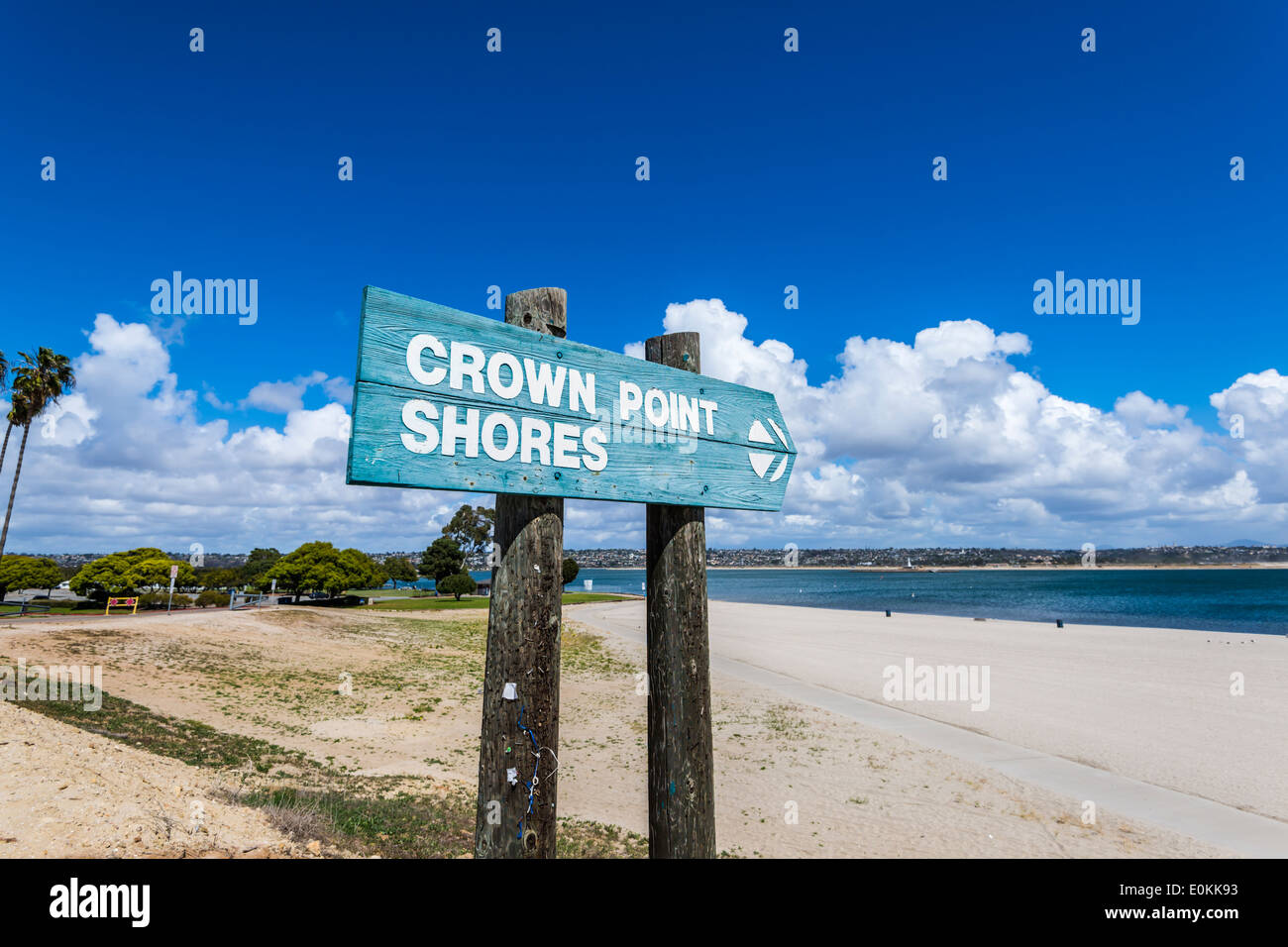 Crown Point Shores directional sign. San Diego, California, United ...