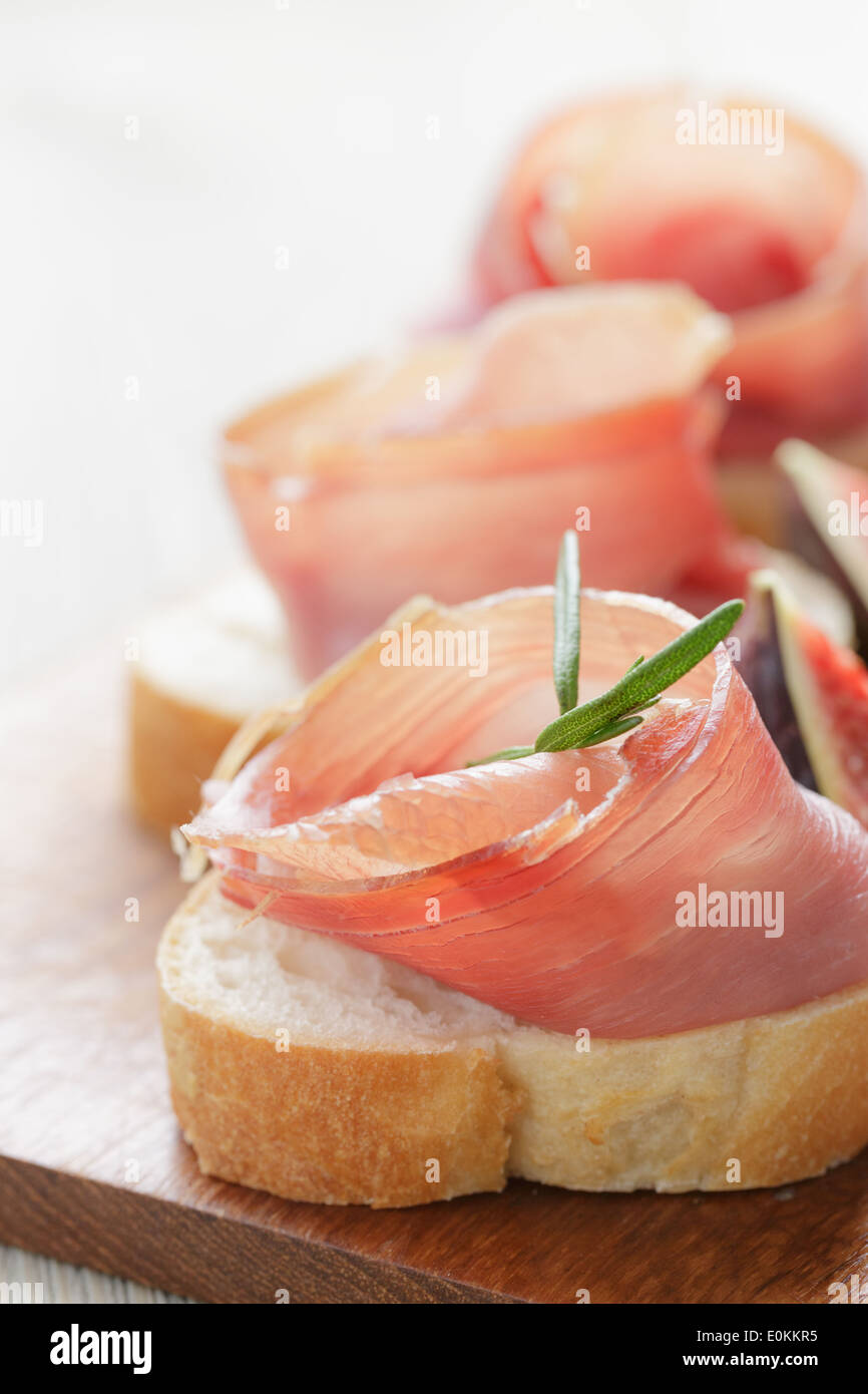 canapes with spanish jamon, spanish traditional food Stock Photo - Alamy