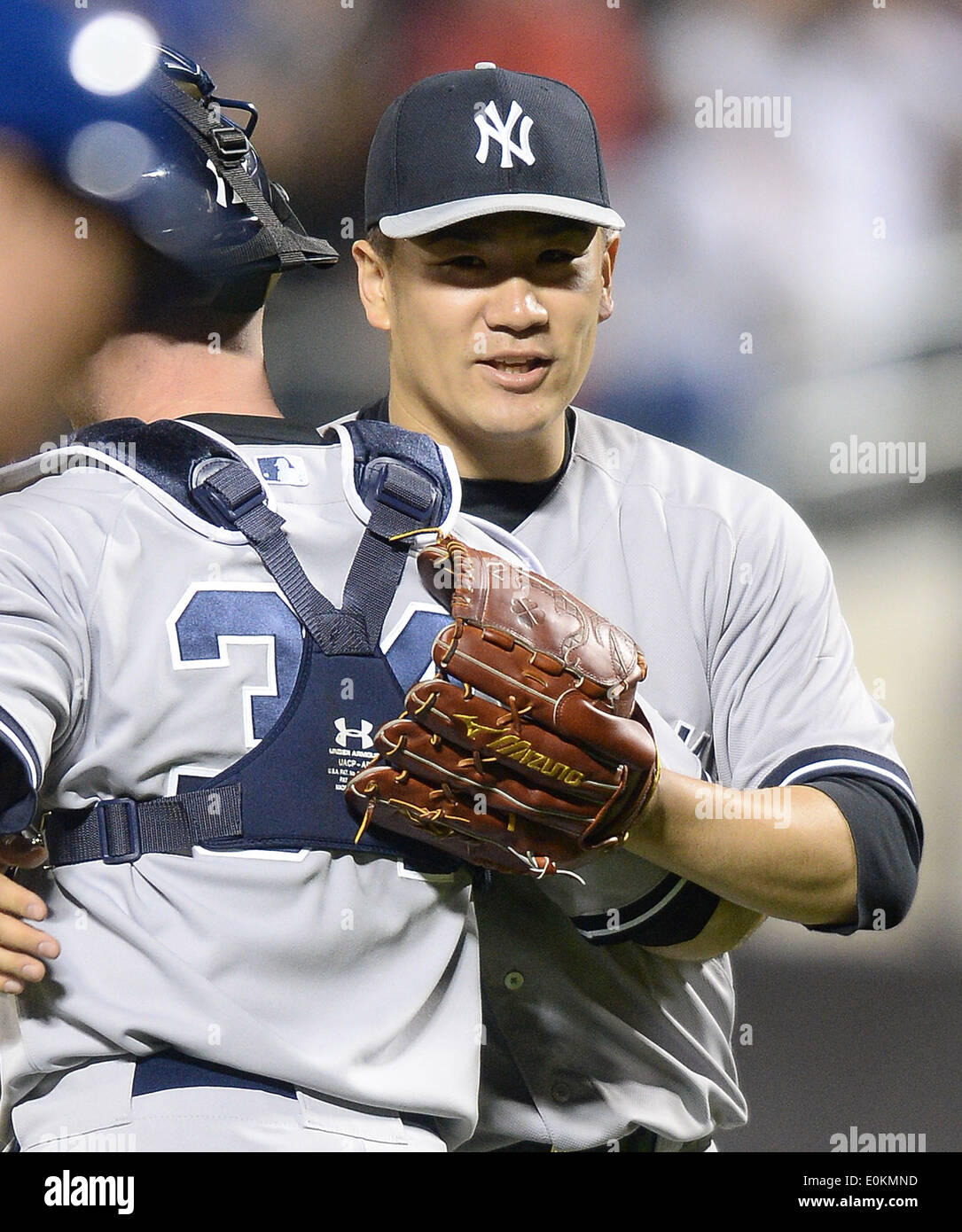 Flushing, New York, USA. 14th May, 2014. (R-L) Masahiro Tanaka, Brian ...