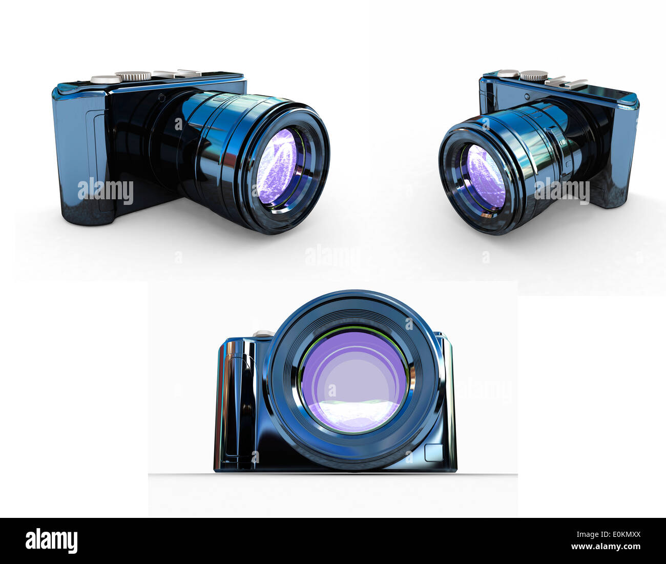 3d illustration of photographic camera on white background Stock Photo ...