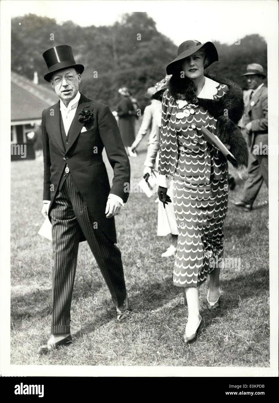 May 26, 1936 - Lord and Lady Furness at Epson Races Stock Photo - Alamy