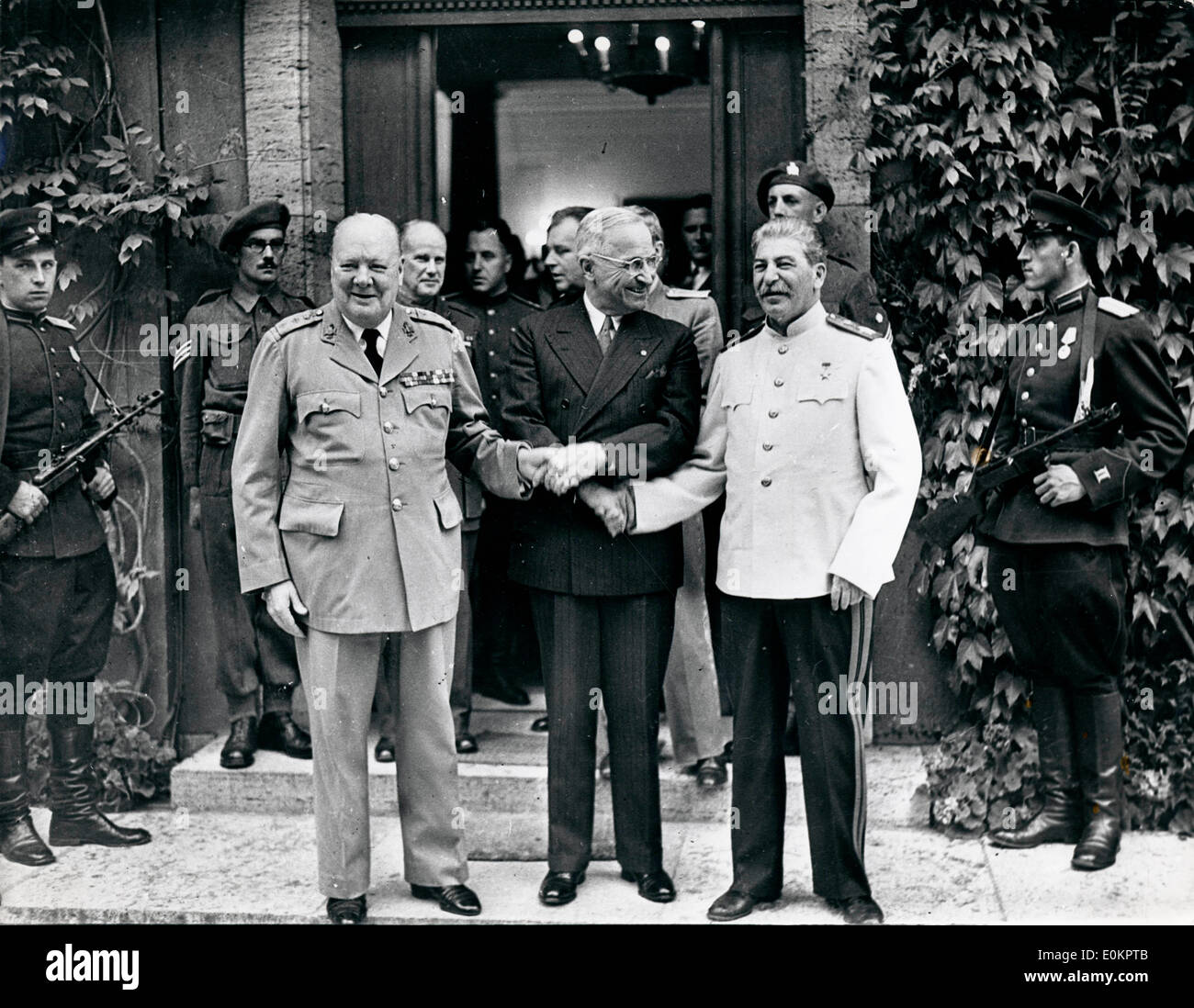 'The Big Three' Sir Winston Churchill, President Truman And Joseph ... 'The Big Three' Sir Winston Churchill, President Truman And Joseph ...