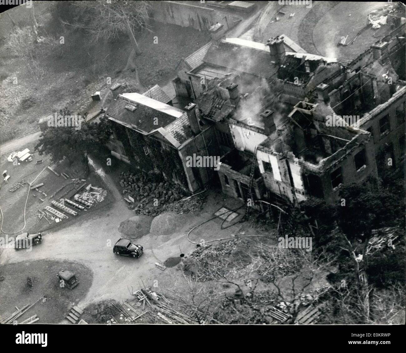 Feb. 02, 1948 - Famous battle mansion burns. Naseby Hall. Historic 33 ...