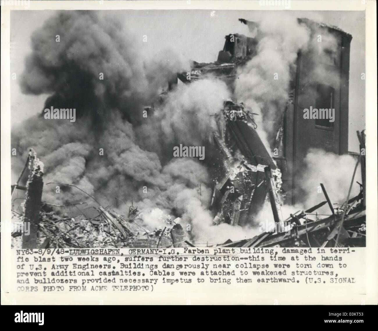 Aug. 09, 1948 - Ludwigshafen Germany; I.G. Farben plant building ...