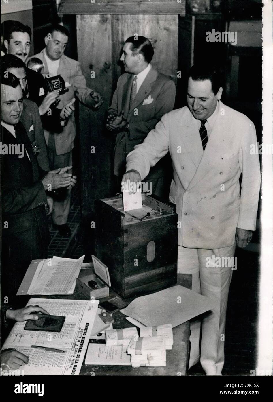 Dec. 12, 1948 - Argentina Goes To The Polls.. President Peron Casts His ...