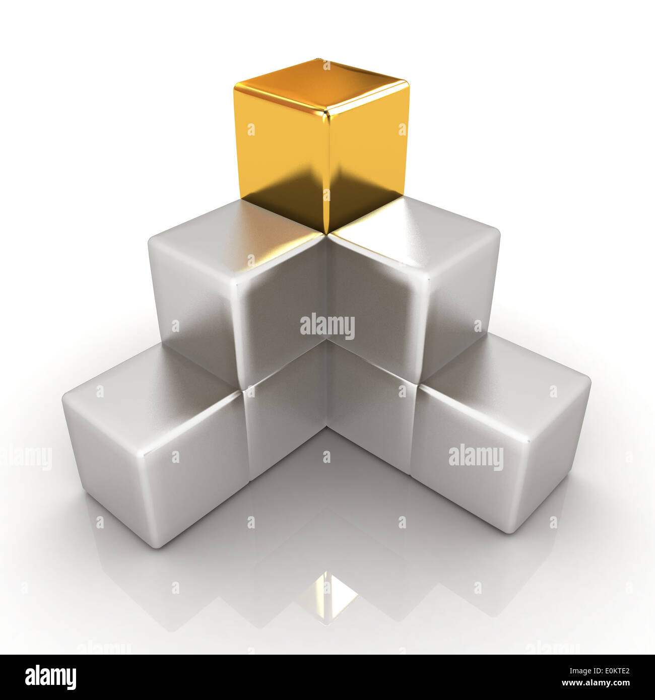 colorful block diagram with one individual gold cube top Stock Photo ...