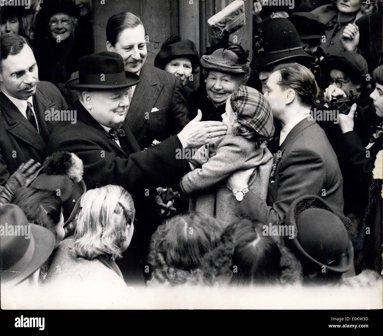 Feb. 23, 1950 - Mr. Churchill Records his Vote.: Photo shows Mr ...