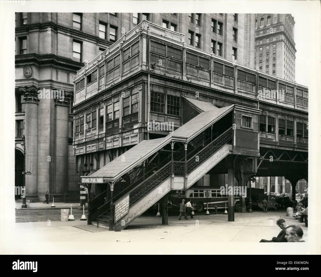 Oct. 10, 1951 - City Hall Station Of The Third Avenue Elevated. View ...