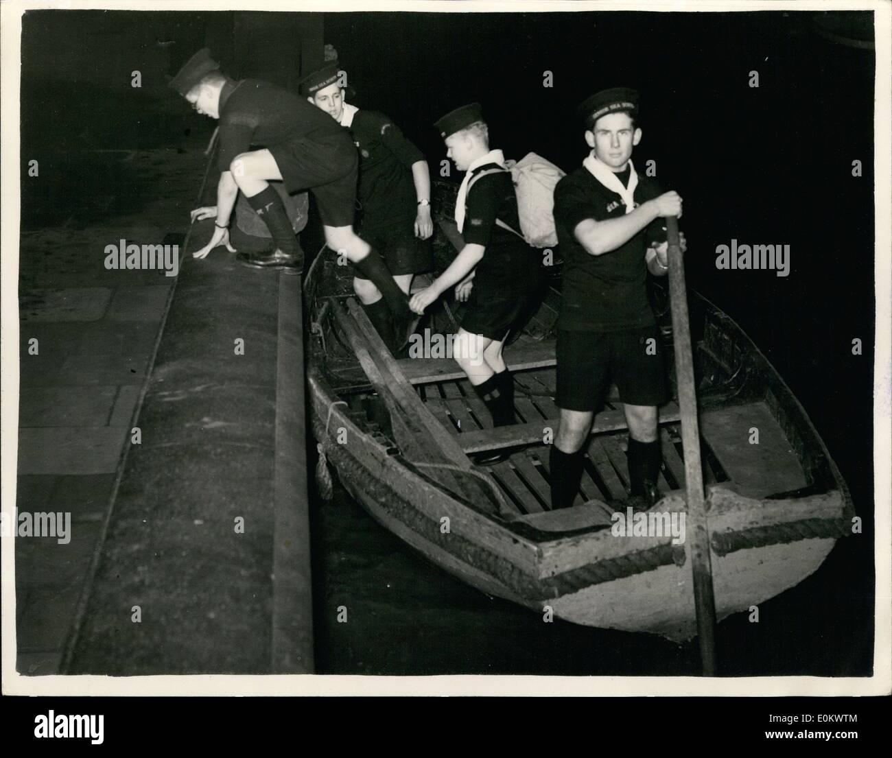 Dec. 12, 1951 - Even the gangplank is under water... High tides on the ...