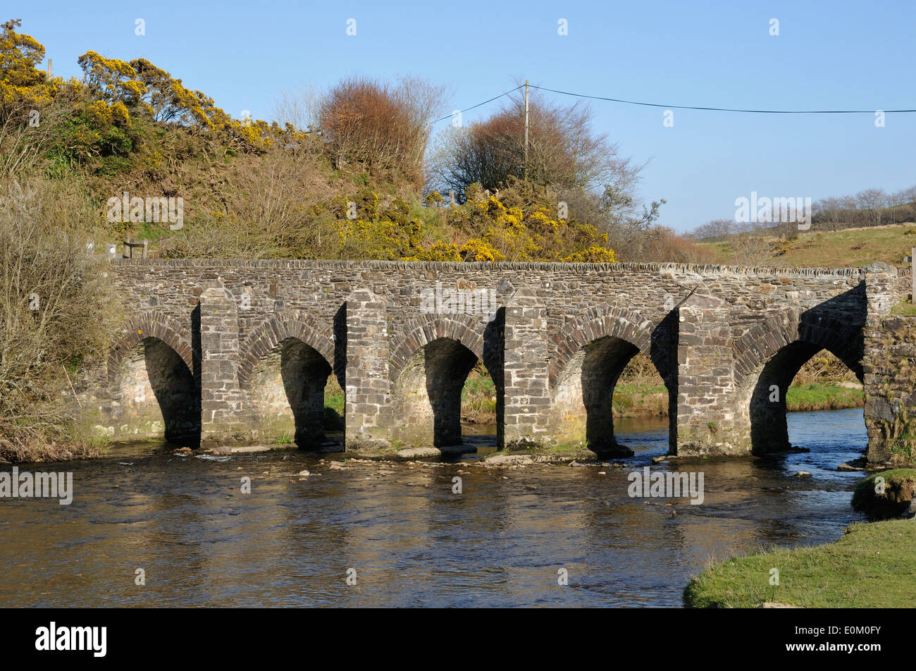 Landacre Bridge over River Barle near Withypool Stock Photo - Alamy