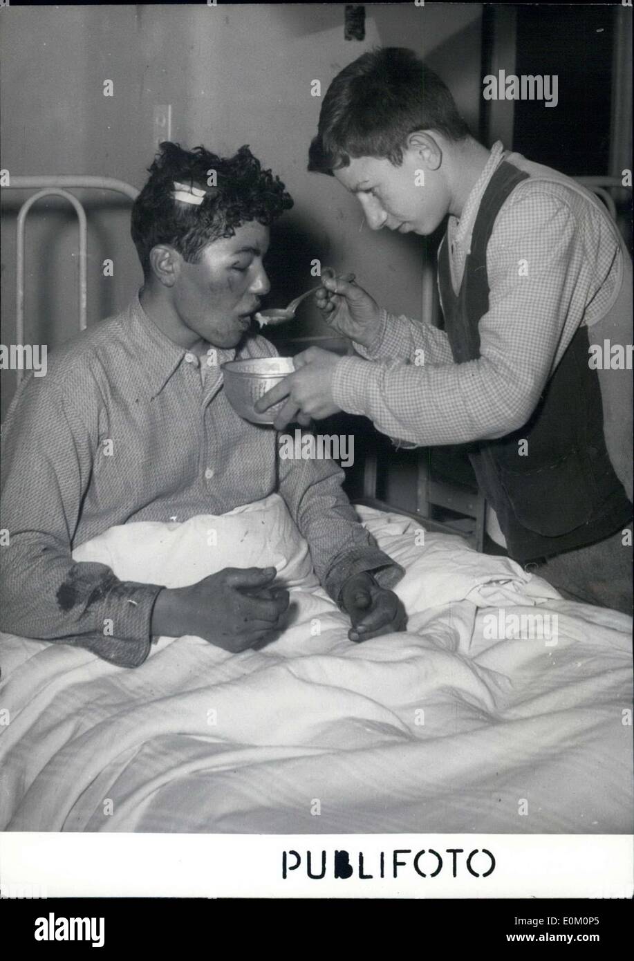 Feb. 15, 1953 - Bari Disaster Survivor Recovering in the Hospital Stock ...