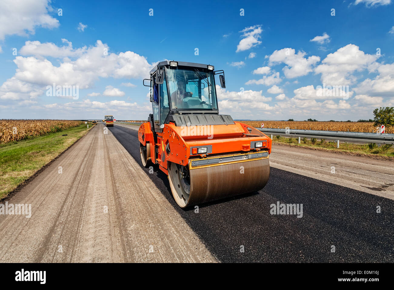 road making with heavy machines Stock Photo - Alamy
