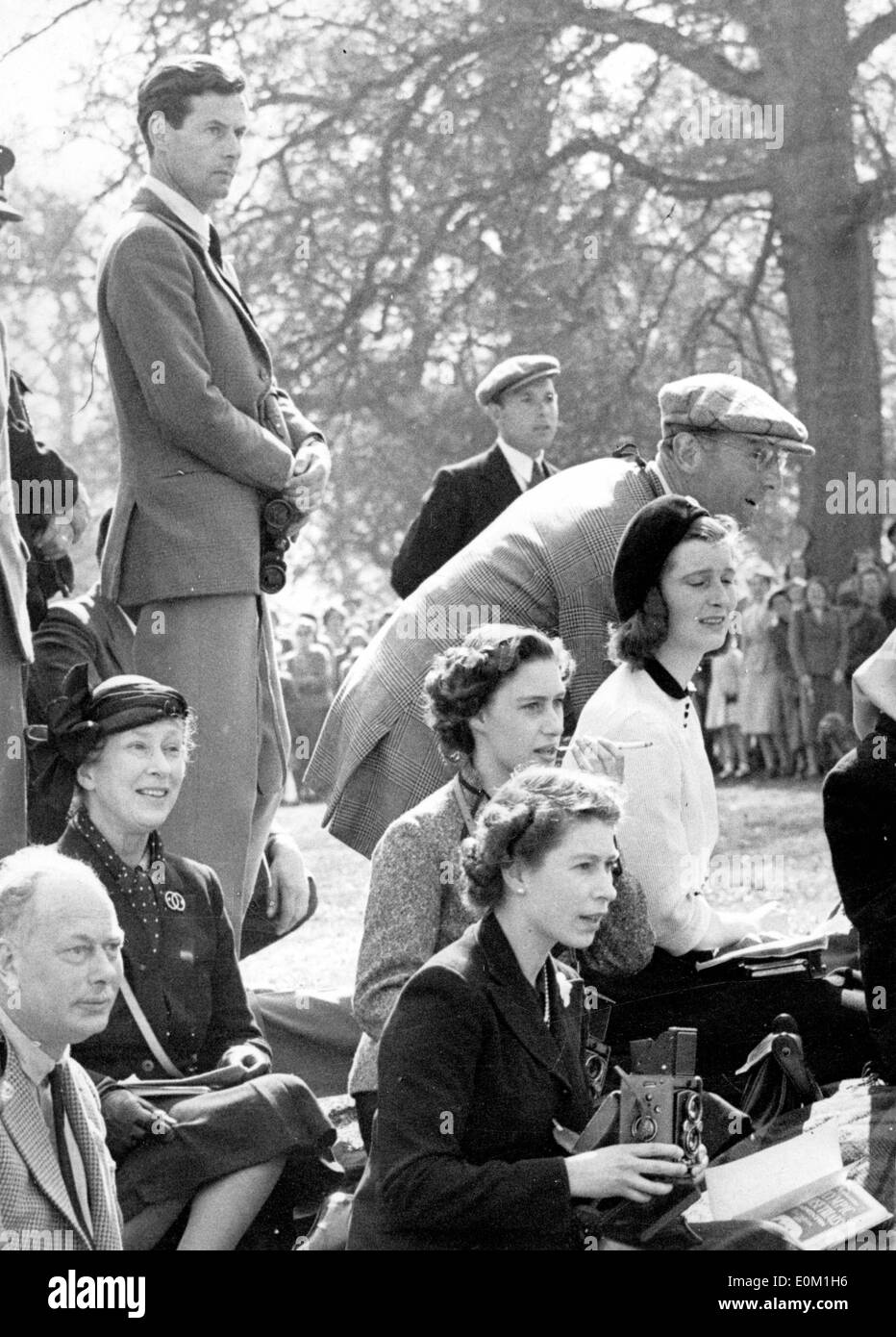 Queen Elizabeth II and friends at the Olympic Horses Trials Stock Photo ...