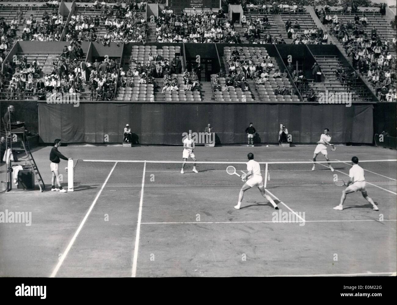 Apr. 04, 1953 - In the finals for the men's doubles, Frenchmen Remy and ...