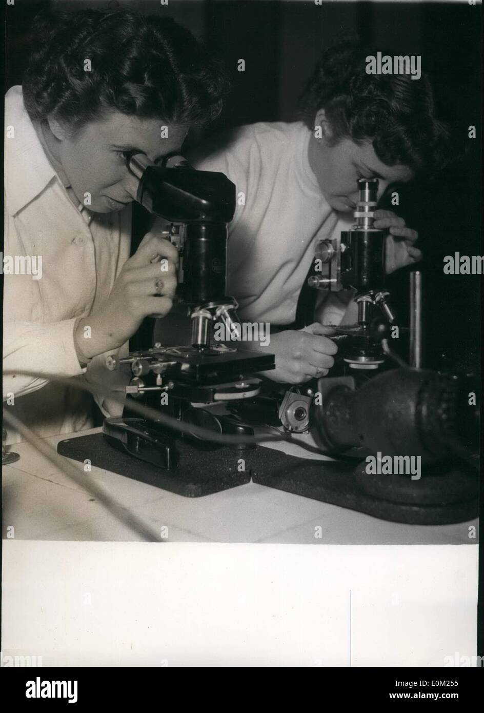 Apr. 04, 1953 - Chemistry Lab Exhibition opens: Two young laboratory ...