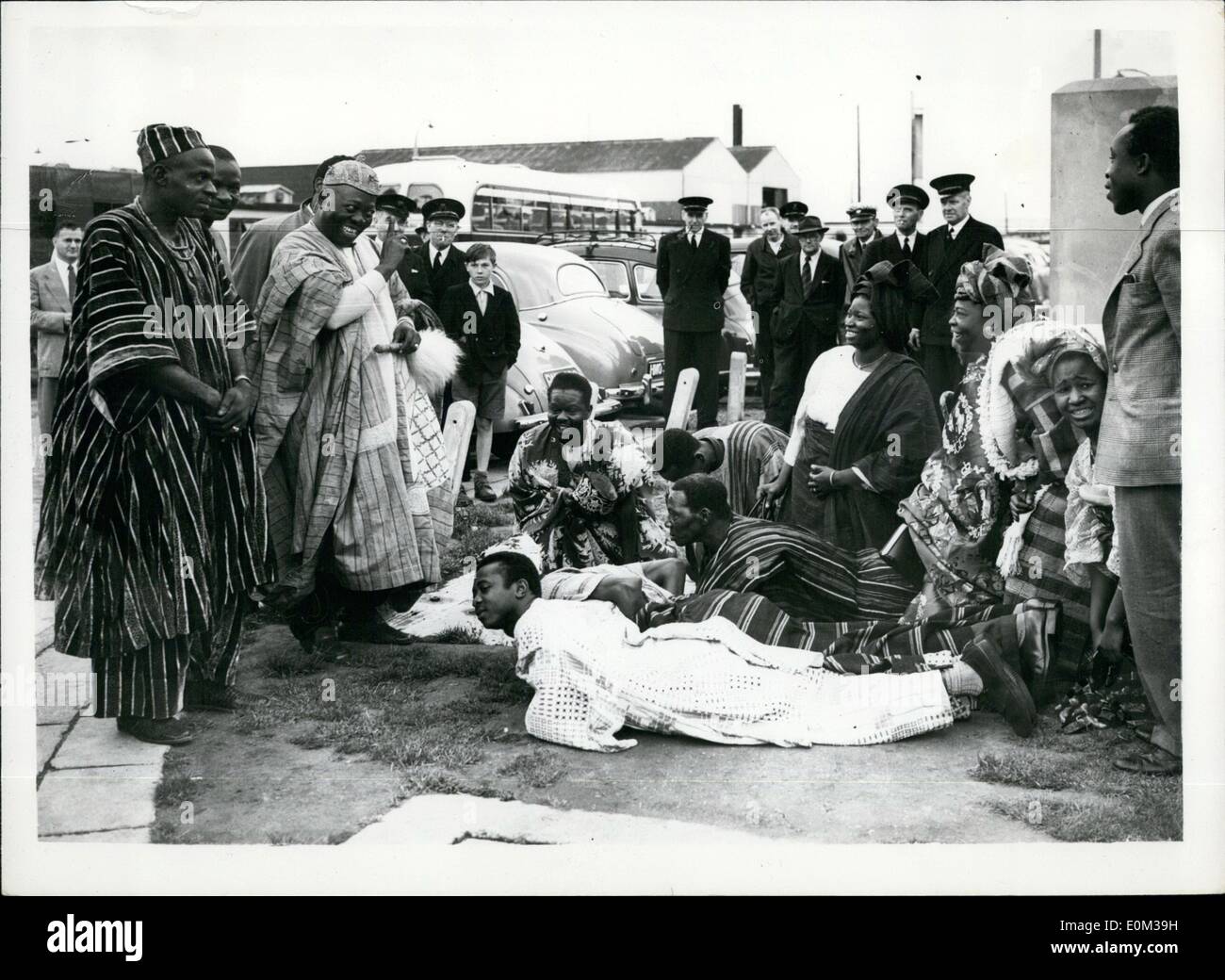 May 05, 1953 - Traditional Greeting: It was all smiles as member of the ...