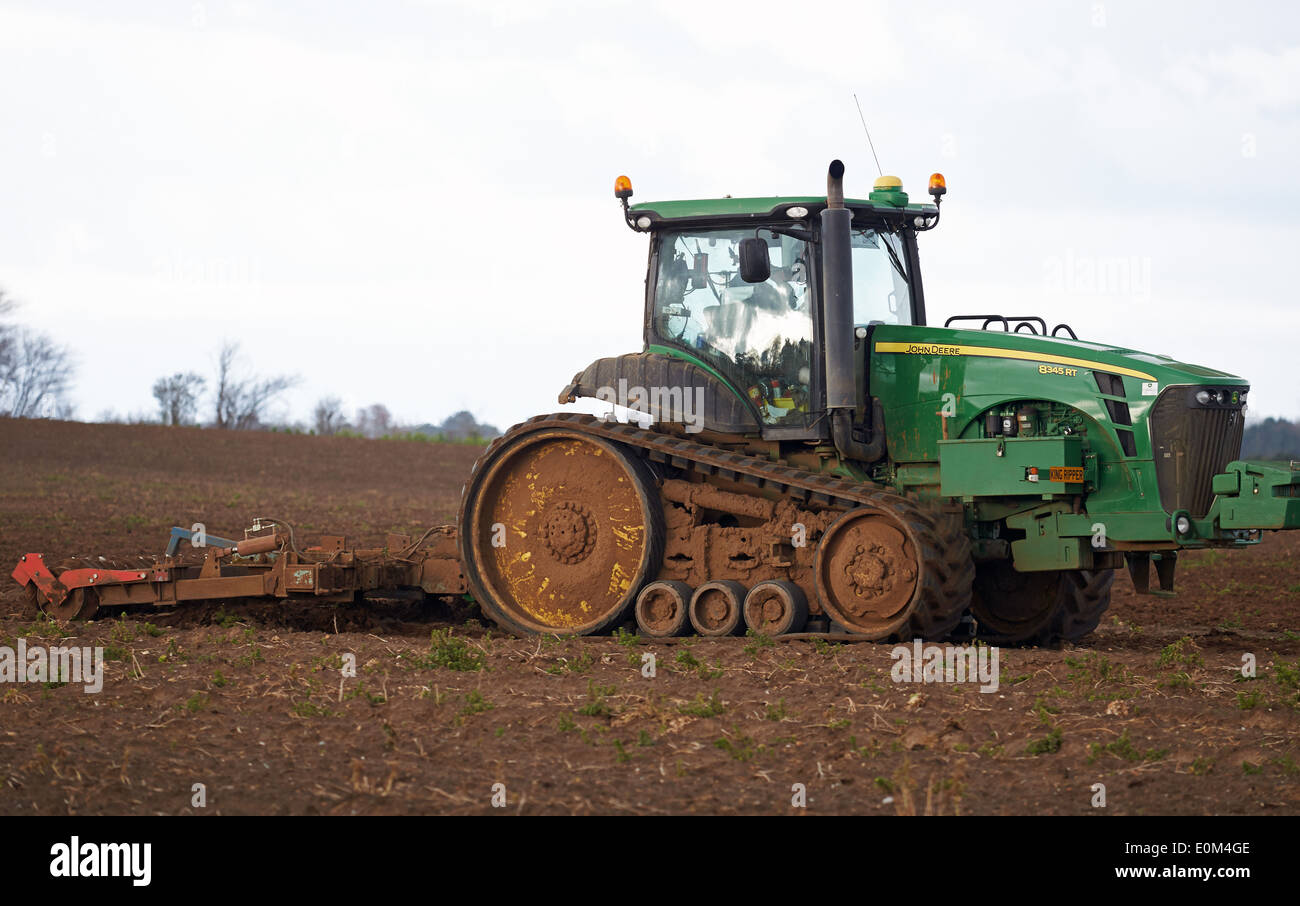 John Deere 8345 RT tractor with sub-soiler Stock Photo - Alamy