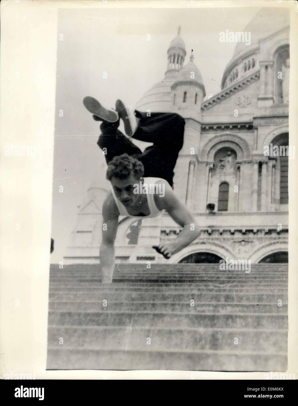Oct. 19, 1953 - Paralysed man walks down 300 steps on hands: Although ...