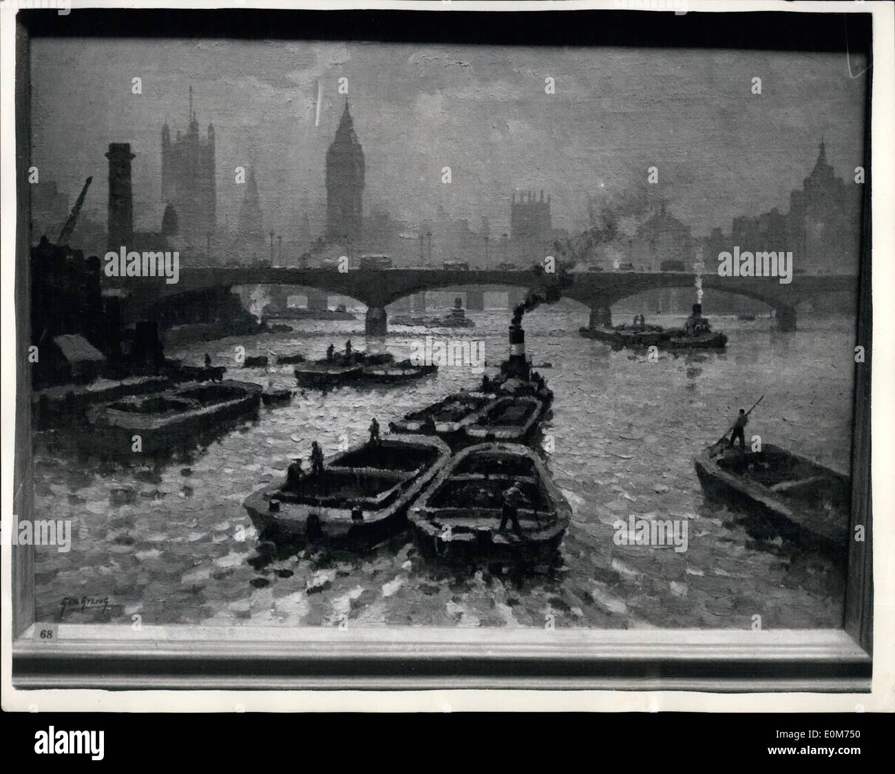 Oct. 10, 1953 - Marine Artists Exhibition at Guildhall : Photo shows ...