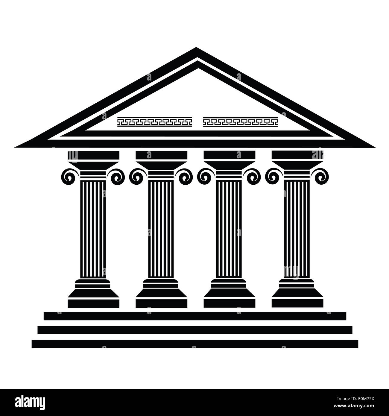 silhouettes of ancient columns on a white background Stock Photo - Alamy