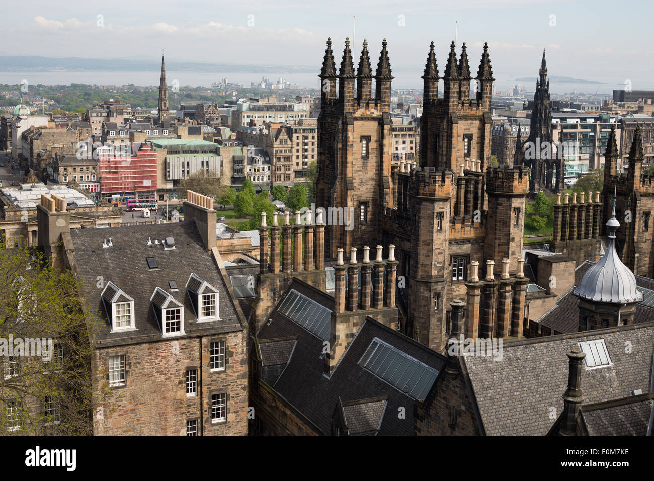 Edinburgh views and skyline seen from the top of Camera Obscura ...