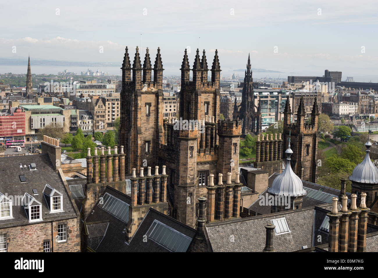 Edinburgh views and skyline seen from the top of Camera Obscura ...