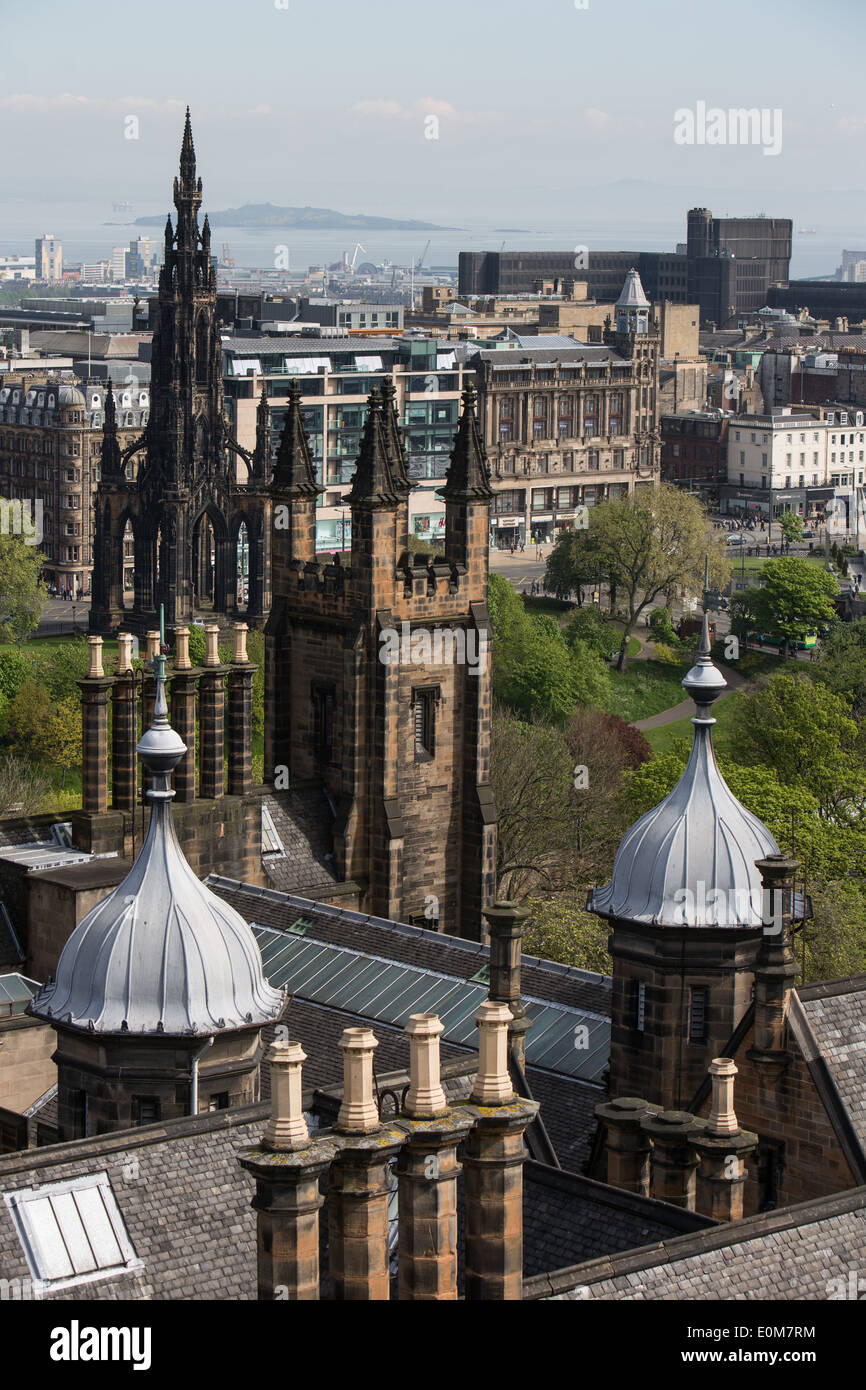 Edinburgh views and skyline seen from the top of Camera Obscura ...
