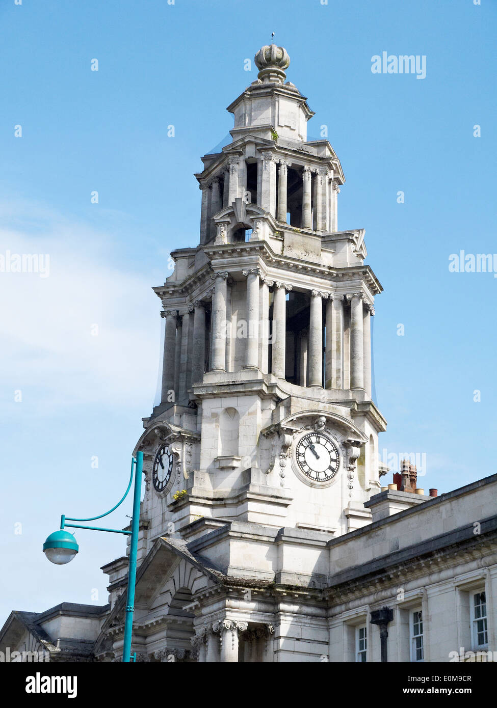 Stockport town hall clock tower UK Stock Photo - Alamy