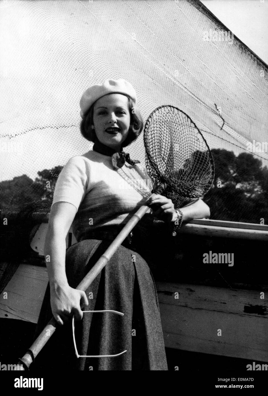 Actress Arlene Dahl fishes at Cannes Film Festival Stock Photo - Alamy