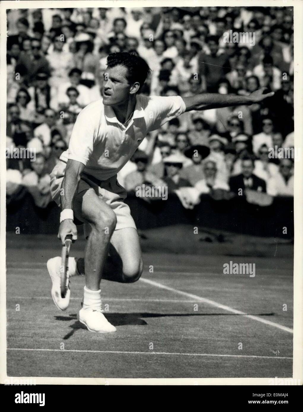 Jun. 30, 1954 - Men's Singles semi-final. Budge Patty is beaten by ...