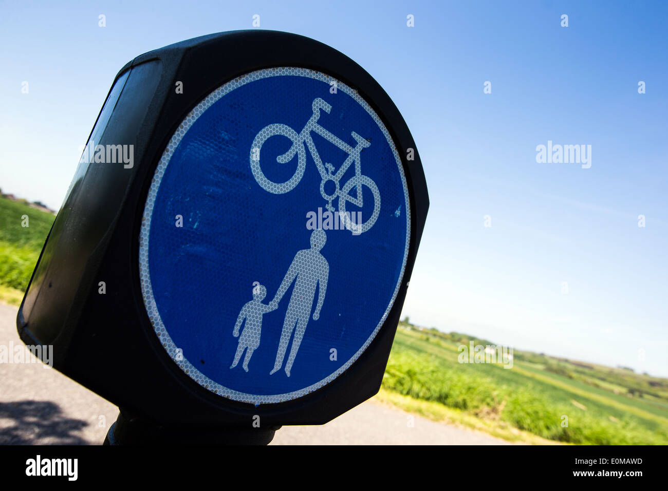 Cycle path and pedestrian sign Stock Photo - Alamy
