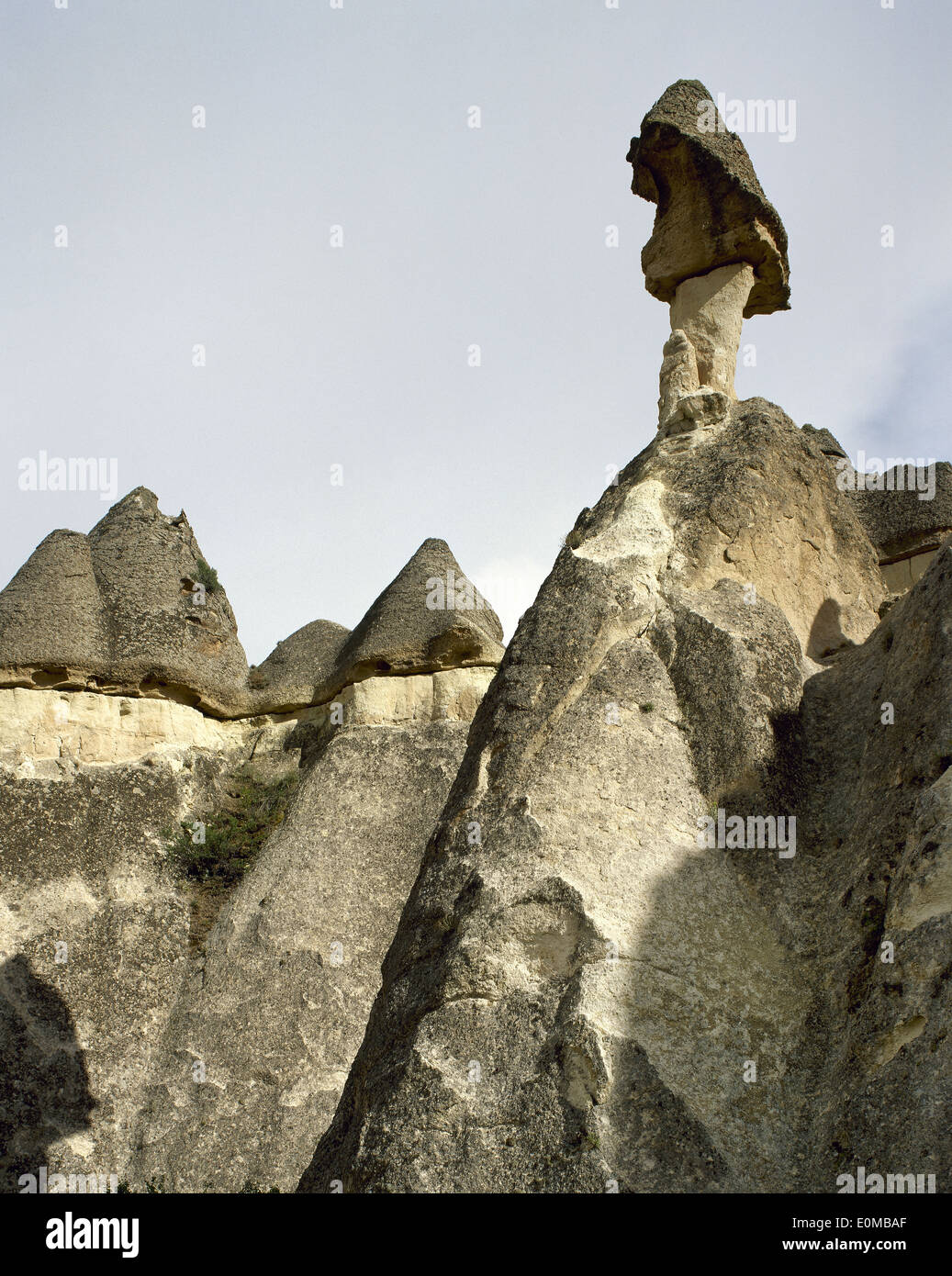 Turkey. Cappadocia. Pasabaglari. Monk's Valley. Fairy chimney. Detail ...